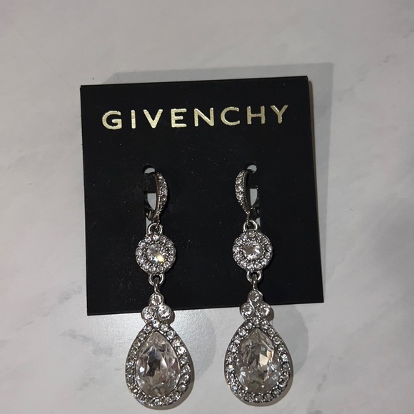 Givenchy | Jewelry | Givenchy Silver Crystal Dangle Earrings | Poshmark